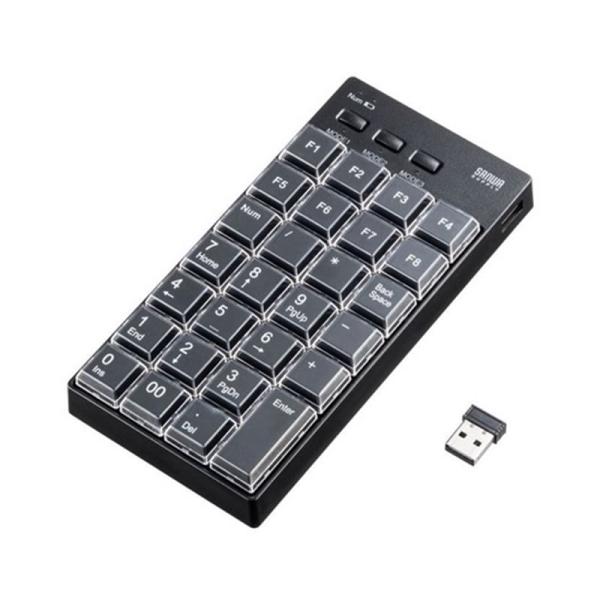 サンワサプライ プログラマブルテンキー（2.4Gモデル） NT-WL26BK ブラック・最大27キー割り付け可能・ショートカットやテキストをワンボタンで入力・作業が劇的に効率アップ
