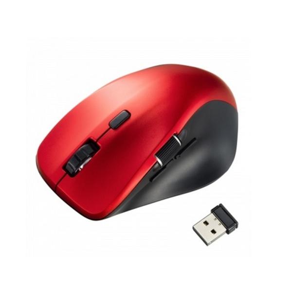 サンワサプライ 静音ワイヤレスマウス（サイドホイール付き・5ボタン） MA-WBS524R レッド・ワイヤレスタイプ・Excel作業やWebページ閲覧時に左右方向にスクロール可能・サイドホイール搭載
