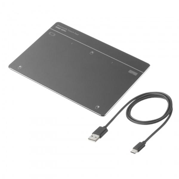 サンワサプライ Bluetoothタッチパッド MA-PB521LGM ガンメタ・指でパソコンを操作できる、Bluetooth接続のタッチパッド・14種類のジェスチャー操作で作業を効率化・電池のいらない充電式