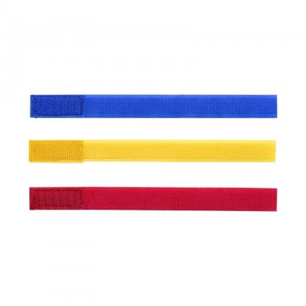 サンワサプライ ケーブルタイ（面ファスナー） CA-651CLN ブルー、イエロー、レッド・脱着簡単・面ファスナータイプ・3色組