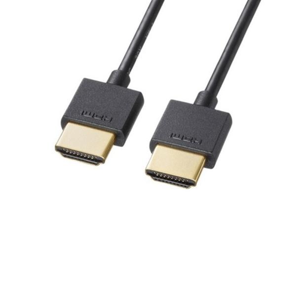 サンワサプライ スリムＨＤＭＩケーブル（1m） KM-SHD20-S10 ブラック・最大4K/30Hzの解像度に対応・イーサネット対応ハイスピードHDMIケーブル・1ｍ仕様