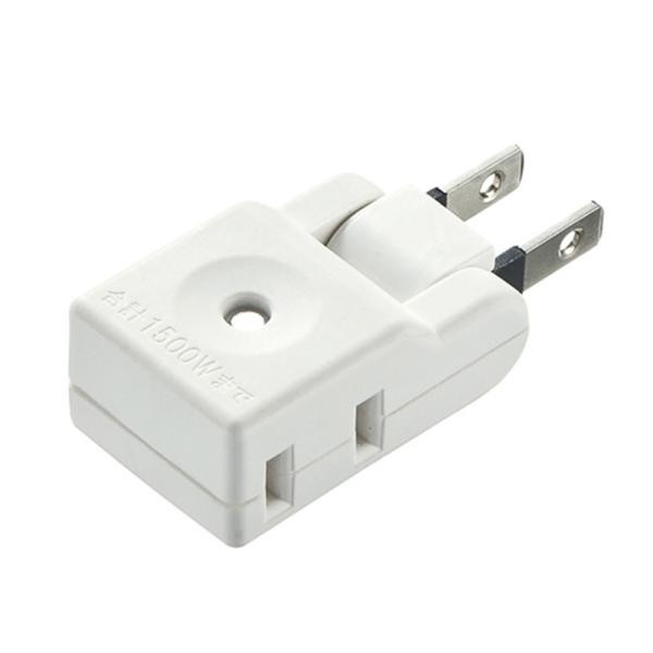 サンワサプライ スイングミニタップ TAP-AC8W ホワイト・電源を2方向に分配できる・持ち運びにも便利な極小スイングプラグ式ミニタップ・絶縁キャップ付き