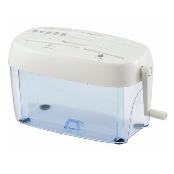 オーム OffiStyleクロスカットハンドシュレッダー HS-C230-W ホワイト・大容量タイプ・クロスカット・分別式ダストボックス