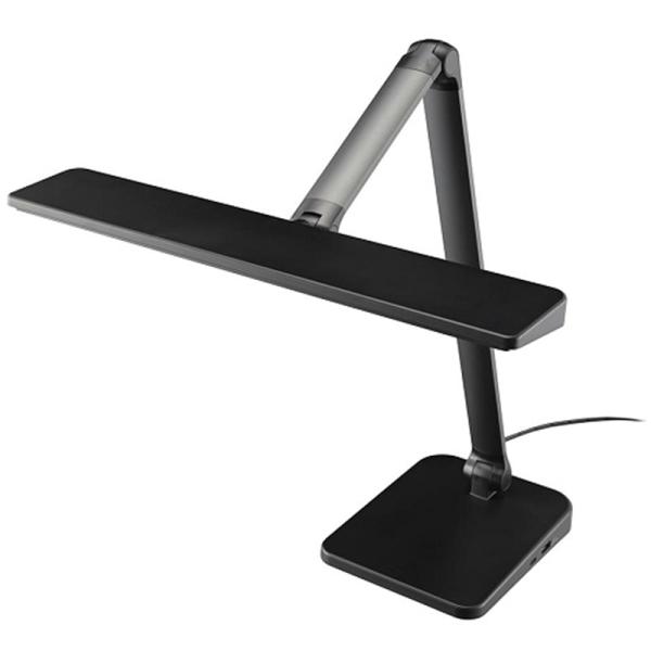 オーム LEDデスクライト ODS-LDR5KK ブラック・直接目に光があたらない構造・手元が明るくなるように設計・タッチ式3段階調光