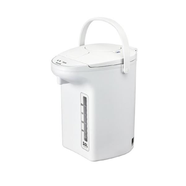 ピーコック魔法瓶 電気保温エアーポット（非沸とうタイプ）　3.0L WVPー30 W ホワイト・軽く注ぎやすいプッシュプレート・沸かして保温のシンプル操作・着脱式上ぶた
