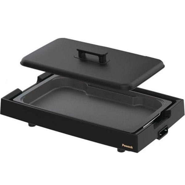 ピーコック魔法瓶 ダイニング　ホットプレート WKVー13B B ブラック・スチーム加熱ができるスチームポケット付き・インテリアに溶け込むスタイリッシュなスクエアデザイン・約4cmの深型プレートで幅広い調理に対応