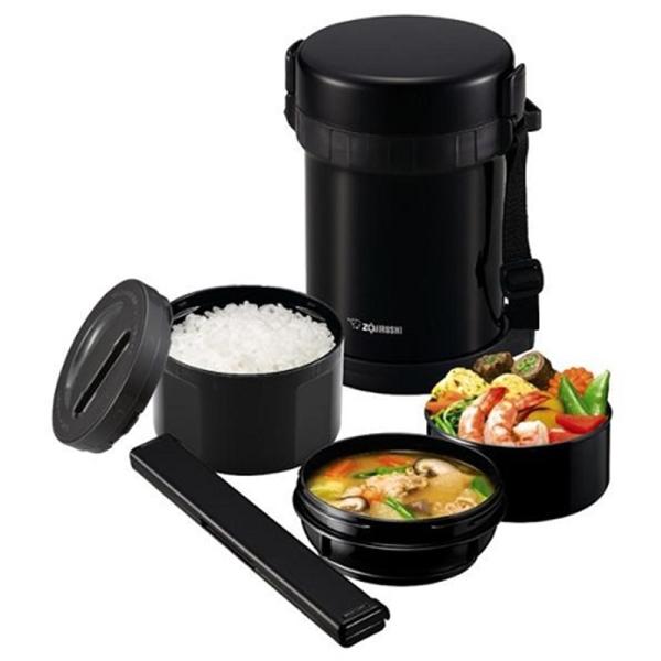 【発売日：2016年08月21日】象印マホービン ステンレスランチジャー SL-GH18 BA ブラック・ごはんもおかずも大盛りサイズ・まほうびんパワーで「あったかごはん」・清潔！「Ａｇ＋抗菌加工内容器」