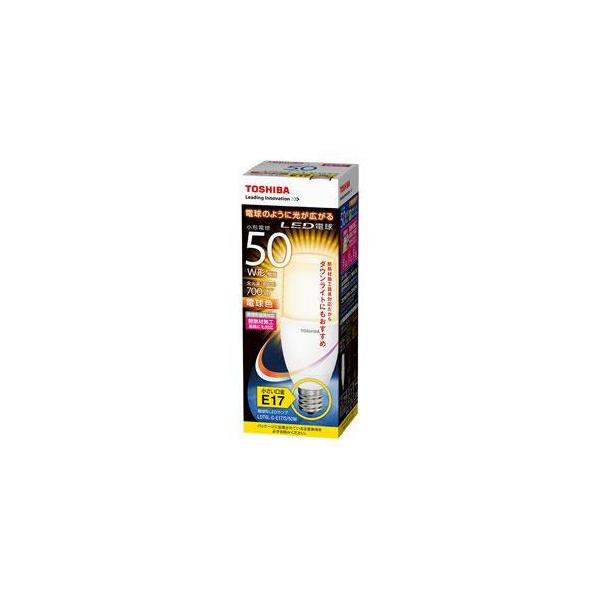 東芝（TOSHIBA） ＬＥＤ電球 LDT6L-G-E17/S/50W 電球色　50W形相当/E17口金【数量限定・未開封店頭在庫】外箱に色褪せや傷みがある場合あり・電球形蛍光ランプ EFD15-E17と同等サイズを実現・断熱材施工器具や密...