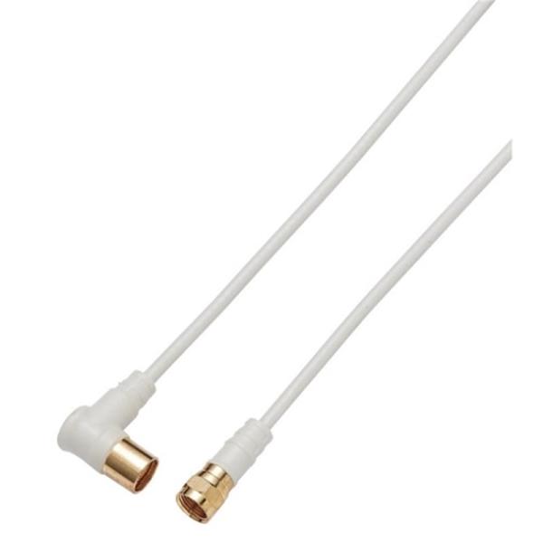 ＤＸアンテナ テレビ接続ケーブル（F形−L形）1ｍ 2JW1FLS(B) ・新4K8K衛星放送(3224MHz)対応・3重シールドの低損失同軸ケーブルを使用・片側F形プラグ・片側L形プラグ