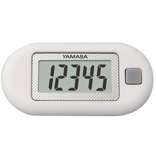 山佐時計計器 万歩計（ポケット万歩） EX-150-W ホワイト・歩数表示のみで、設定いらずの万歩計・大きくて見やすい大型1段表示、コイン式開閉フタでらくらく電池交換・重さ15ｇの軽量・コンパクトボディ、3D加速度センサー採用