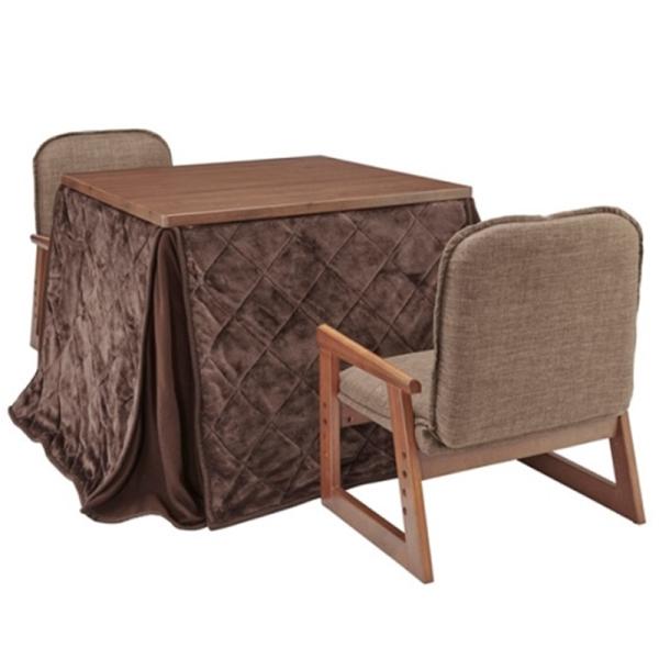 【発売日：2020年09月10日】ユアサプライムス お二人様用コタツ NGM-N75DLH(FBR) ・初めから椅子2脚と掛け布団がセットになったお得なセット・机の高さを2段階、椅子の高さ3段階調節可能。スタイルに合わせて使い分け。・椅子の...