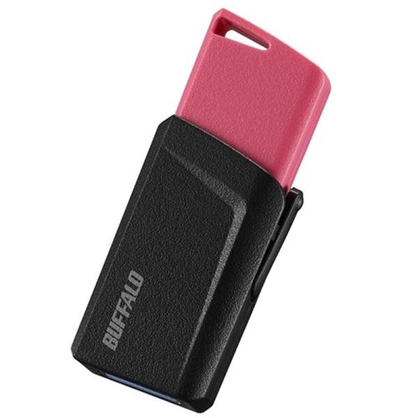 バッファロー（Buffalo） ＵＳＢメモリ RUF3-SP32G-PK ピンク　容量：32GB・USB端子をプッシュで出してワンタッチで収納・「AES256bit」+パターン認証採用・WindowsでもMacでも、幅広いパソコンに対応