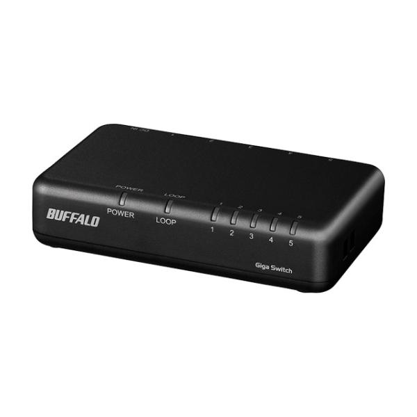 【発売日：2025年08月15日】バッファロー（Buffalo） Giga対応 スイッチングハブ 5ポート プラスチック筐体/電源外付けモデル LSW7-GT-5EP/BK ブラック・スリム＆コンパクトなＧｉｇａ対応スイッチングハブ・おまか...