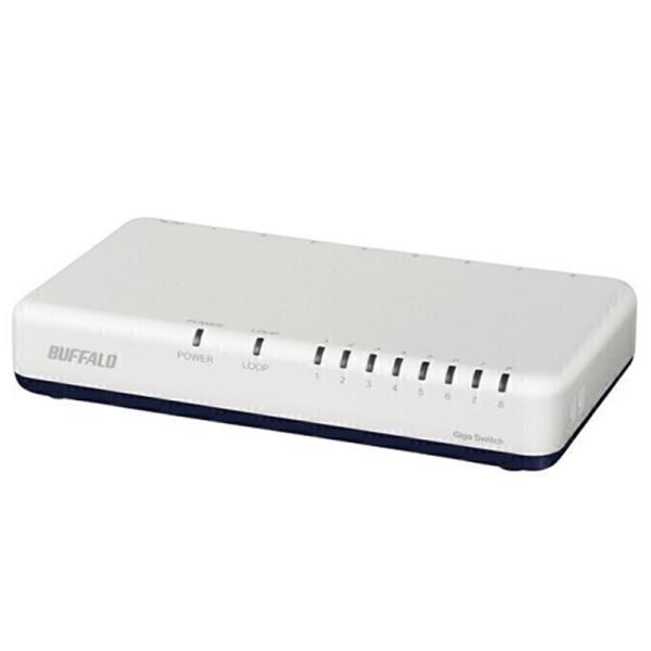 【発売日：2025年05月25日】バッファロー（Buffalo） Giga対応 スイッチングハブ 8ポート プラスチック筐体/電源外付けモデル LSW7-GT-8EPL/WH ホワイト・スリム＆コンパクトボディのGiga対応スイッチングハブ...