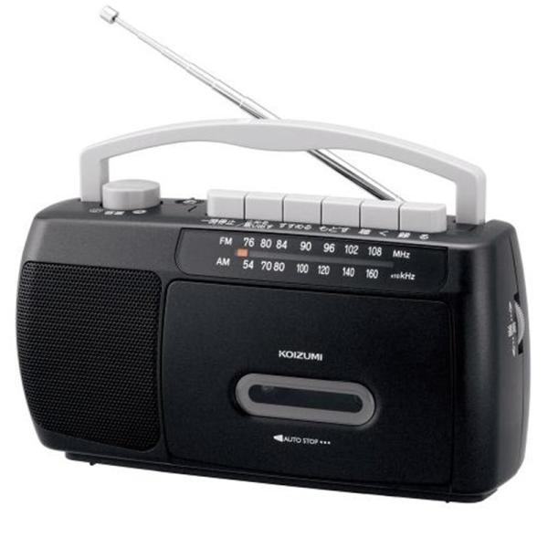 【発売日：2017年10月01日】小泉 モノラルラジカセ SAD-1717/K ブラック・スリム＆コンパクト・わかりやすい日本語表示・すっきりと折りたためるハンドル