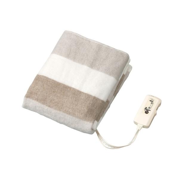 【発売日：2023年09月01日】小泉 電気敷毛布 KDS-50238T ベージュ系ストライプ柄【数量限定・未開封店頭在庫】・快眠タイマー搭載・毛布部分水洗いＯＫ／消費電力５０Ｗ・頭寒足熱配線／ダニ退治／抗菌防臭加工／室温センサー