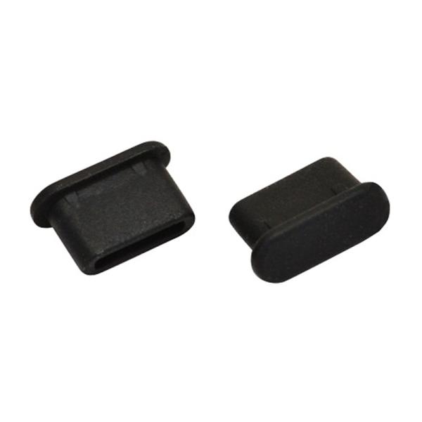 ラスタバナナ コネクタキャップ RBOT262 ブラック・Type-C専用 端子保護キャップ・シリコン 2個入り