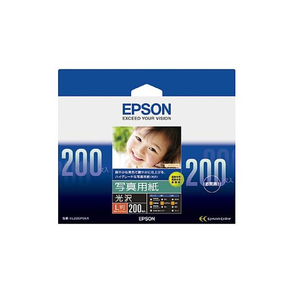 【発売日：2008年08月20日】EPSON（エプソン） 写真用紙＜光沢＞ KL200PSKR L判サイズ（89×127mm）/ 200枚入お取寄せ時納期目安：2026年3月上旬以降（12/26現在）・今までにない優れた耐光性・耐水性を実現...