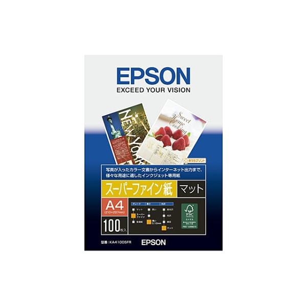 【発売日：2008年08月20日】EPSON（エプソン） スーパーファイン紙（マット） KA4100SFR A4サイズ（210×297mm）/ 100枚入・薄口のマット紙で、ビジネスの本格的な写真入り企画書から、プレゼンの資料、セール案内用...