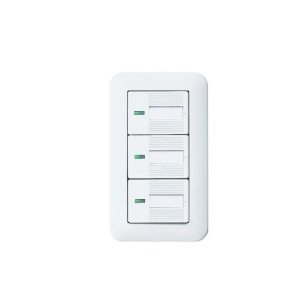 Panasonic（パナソニック） 埋込スイッチ WTP50413WP お取寄せの場合の納期目安：5月下旬以降（4/30現在）コスモシリーズワイド21 埋込パイロット・ほたるトリプルスイッチB(片切)(プレート付)(ホワイト)/P