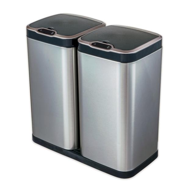 オーロラ センサー搭載自動開閉ゴミ箱　50L　ステンレス SDB051 シルバー【数量限定・未開封店頭在庫】<b><u>※電池別売（アルカリ）単３×６本</u></b>・手を触れずに自動開閉（...