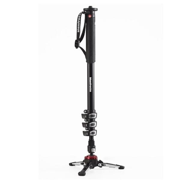 マンフロット 一脚 MVMXPROA4 ・全方向にスムースな動作を可能にした FLUIDTECH 機構を搭載・ハイアングル撮影も可能な高い操作性・グリップ感を増すレッグウォーマー付き