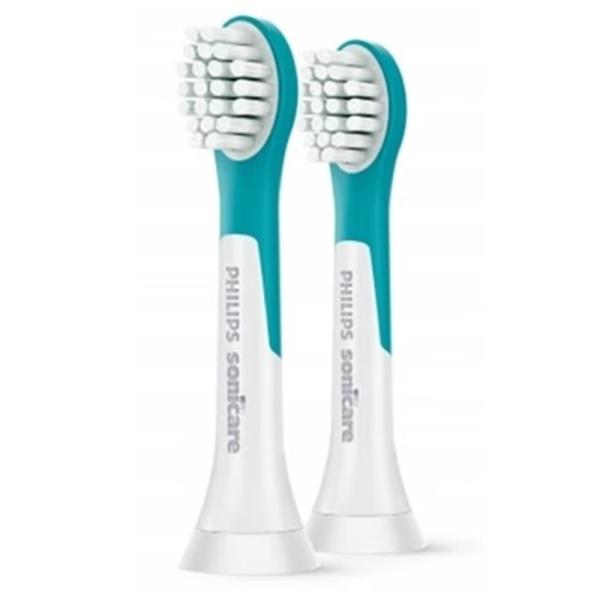 PHILIPS（フィリップス） 替ハブラシ（キッズ／ミニ２本） HX6032/63 アクア【数量限定・未開封店頭在庫】・簡単にはめ込みできるブラシヘッド・ソニッケアー キッズハンドル専用・ミニサイズ2本組