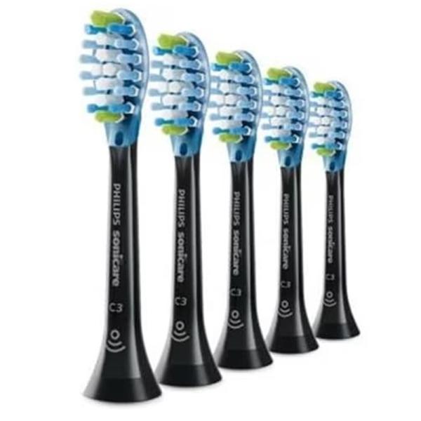 PHILIPS（フィリップス） 替ハブラシ（プレミアムクリーンＲＦＩＤ／レギュラー黒５本） HX9045/96 黒お取寄せの場合の納期目安：2月中旬以降（1/9現在）・簡単にはめ込みできるブラシヘッド・ブラシヘッド認識機能対応・レギュラーサ...