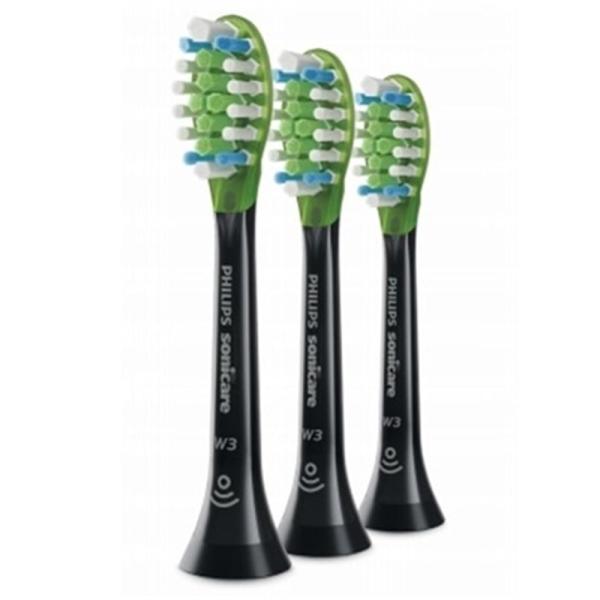 PHILIPS（フィリップス） 替ハブラシ（プレミアムホワイトＲＦＩＤ／レギュラー黒３本） HX9063/96 ブラック【数量限定・未開封店頭在庫】・毛先が歯にフィットし、歯垢やステインを除去・簡単にはめ込みできるブラシヘッド・レギュラーサ...