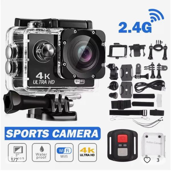 ※箱に損傷がございますが中身は問題ございません。パッケージ内容1×スポーツアクションカメラ（内蔵バッテリー）1×防水ケース1×自転車スタンド1×カメラブラケット1×ヘルメットベース3×包帯1×固定ベース1 xスイッチサポート1×電源ケーブル...