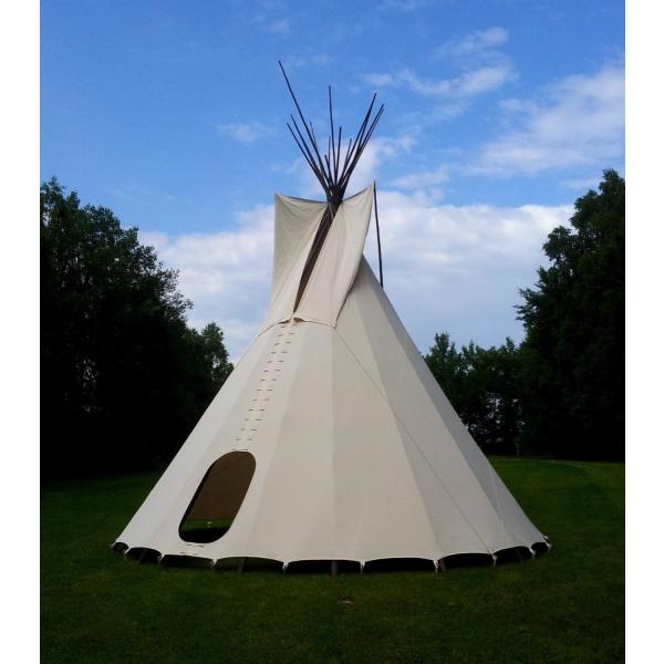 テントのみです（ペグ、ポール（画像の丸木）収納袋など付属しません。コットン100％のテント生地のみです。4 meter 13.1ft  Tipi-テントカバー綿100％、ドイツ製の新製品自然のテント。綿100％の品質自由にポールや丸木などを...