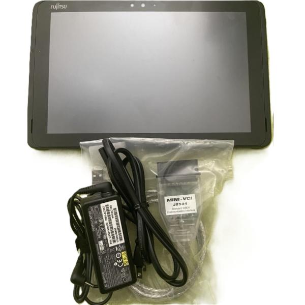 最新版ソフトトヨタ・レクサス車の診断やカスタマイズが可能でタブレット付属のセットです直ぐに使える状態でお送りいたします中古品富士通ARROWS Tab Q508/Wndows11搭載64ビットタブレットPC充電用ACアダプターOBD2接続用...