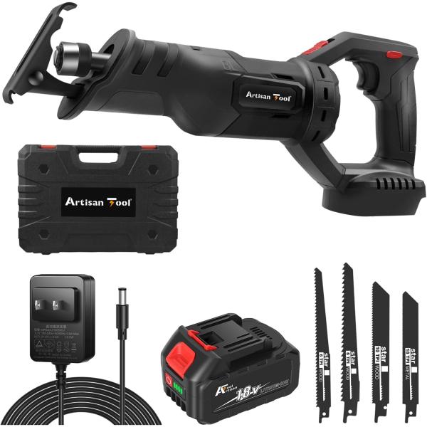 バッテリー、充電器附属【商品仕様】アルチザンツール(ArtisanTool) 型番：AT-RS01BK 充電式レシプロソー マキタ 18v バッテリー専用■商品サイズ：長さ 380 mm ×幅  80mm ×高さ 170 mm　■質量：1....