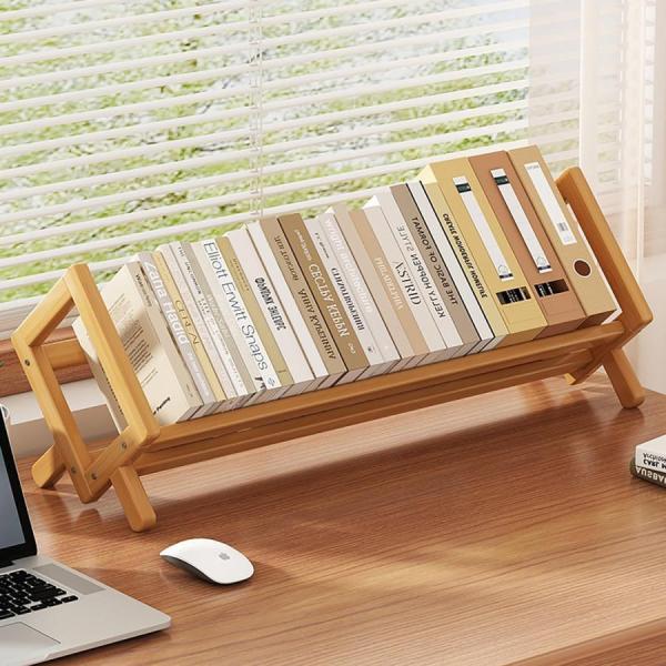 製品の材質：デスクトップ収納ラックは厳選されたマンゴスチンでできており、生地は硬く、圧力に強く、変形を恐れません サイズ：33/40/50/70cm×22cm×25cm 色: 木の色安定性：本棚は変形を恐れない四角いバーを設計しており、厚み...