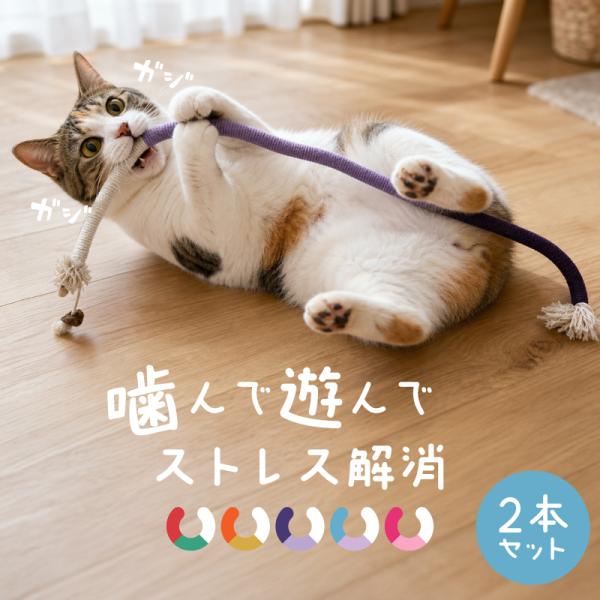 【発売日：2026年06月20日】猫 噛む おもちゃ 安全 猫じゃらし ロープ ひも 紐 噛みつき またたび 丈夫 頑丈 静音 ストレス解消 運動不足解消 耐久性 猫用おもちゃ 猫用品またたびの香りで猫がすぐ反応する猫用おもちゃです。  ロ...
