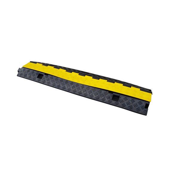 【商品名】 【2本セット】 ケーブルカバー/ケーブルガード 【2列配管タイプ】 リサイクルゴム製 カバー：PVC製 〔工事現場 イベント会場〕 【ジャンル・特徴】 配線類を整理する際に最適！ケーブル保護用品 [ DH-CP-2*2 ]