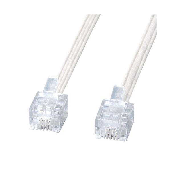 【商品名】 (まとめ) サンワサプライ エコロジー電話ケーブル6極4芯 ホワイト 20m TEL-E4-20N2 1本 【×10セット】 【ジャンル・特徴】 電話回線とモデム内蔵パソコン、FAX、電話機などを接続するケーブル [ TEL-E...