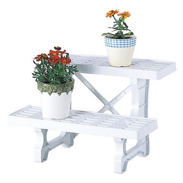 【商品名】 フラワースタンド 約幅45cm ヒナ 2段 450 ホワイト 1台 日本製 園芸用品 ガーデニング用品 プランタースタンド 【ジャンル・特徴】 プランター スタンド フラワー 花 台 ガーデン ラック プランターラック プラント...