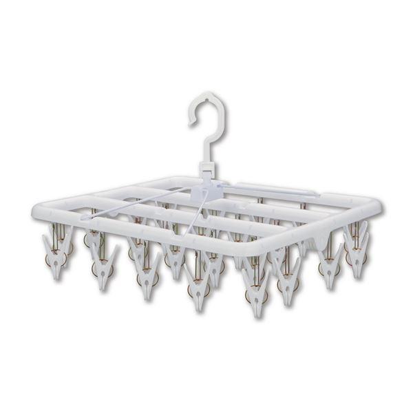 【商品名】 洗濯物干し 洗濯ハンガー 約幅40×奥行35×高さ27cm 24ピンチ ホワイト すぐ取れ 角ハンガー 洗濯用品 ランドリー用品 【ジャンル・特徴】 洗濯物干し 洗濯ハンガー ピンチハンガー 洗濯ピンチ 物干しハンガー 洗濯ばさ...