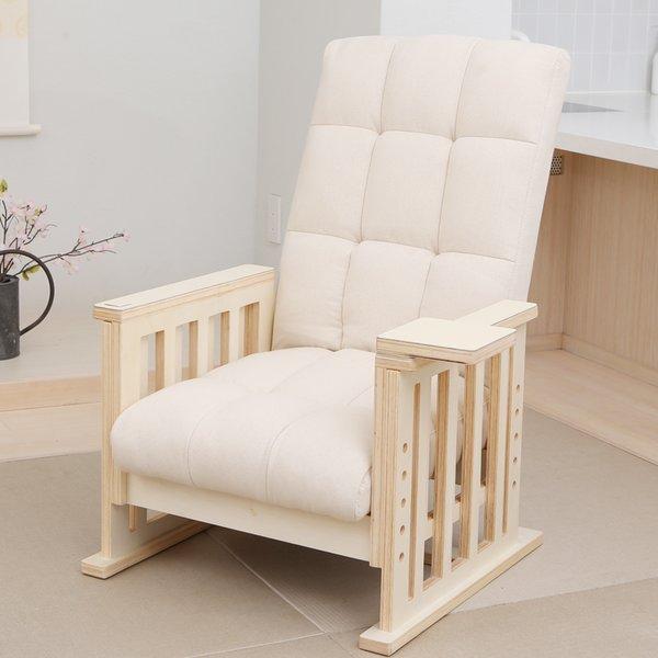 【商品名】 【完成品】やすらぎ高座椅子 座椅子 折りたたみ 10段階リクライニング 4段階高さ調節可 白木 完成品 組立不要 【ジャンル・特徴】 「やすらぎ高座椅子」テーブル付き リクライニング 父の日 [ ik-5777 ]