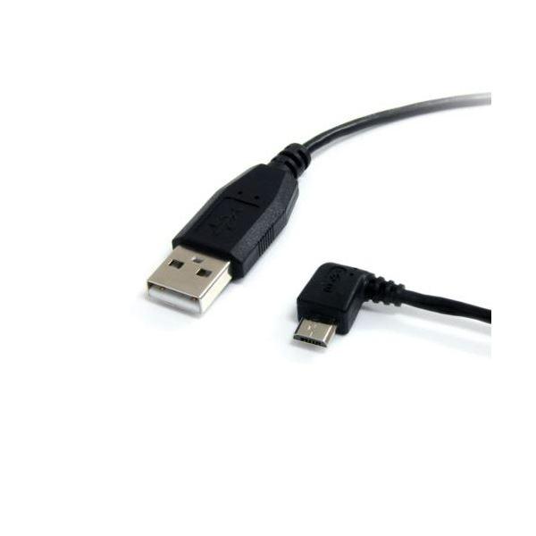 【商品名】 StarTech.com microUSB変換ケーブル 左向きL型 91cm USB A（オス）-microB（オス） ブラックUUSBHAUB3LA 1本