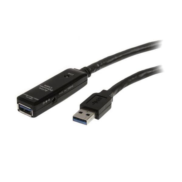 【商品名】 StarTech.com USB3.0 アクティブ延長ケーブル 3m ブラック USB3AAEXT3M 1本