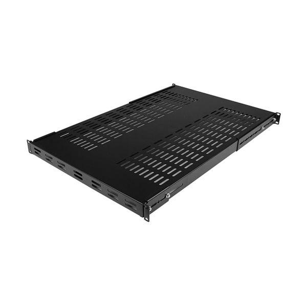 【商品名】 StarTech.com 1U 放熱用スリット付き伸縮式サーバーラック棚板 ブラック ADJSHELFHDV 1枚