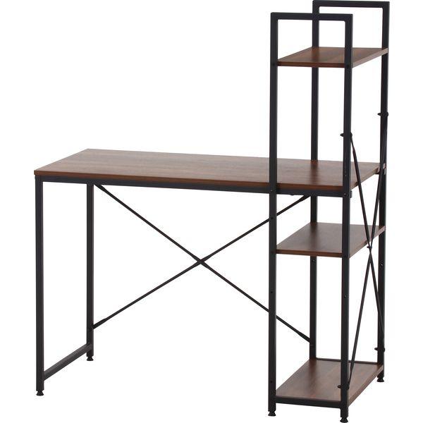 【商品名】 ラック付きデスク WN ウォルナット 組立品 【ジャンル・特徴】 収納もできてコンパクトなラック付きデスク アチーブ