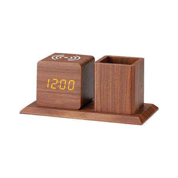 【商品名】 ペンホルダー付ワイヤレス充電クロック ダイス USBコード、CR2032ボタン電池1個付(お試し用内蔵) C7081045 【ジャンル・特徴】 環境に優しいMDF使用。 [ C7081045 ]