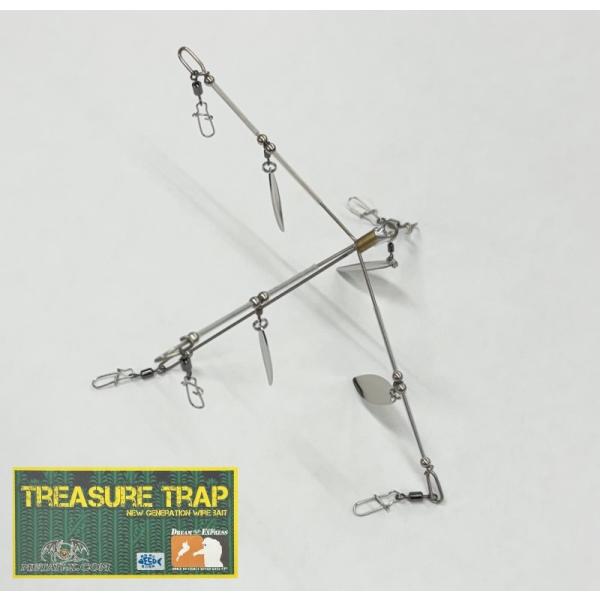 ブレイドは4枚。トレジャートラップ「マルチ」はアーム部分で簡単にルアーの交換が出来るようになっています。※使用する際にローリングスイベル、スナップがアーム部分に絡みついた状態でキャストするとアームから外れる事があります。■入り数：1