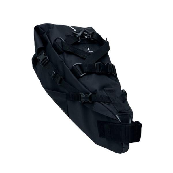 ■カラー：ブラック/ネイビー/ブラウン/カーキ■容量を調節できるロールトップ式。　2リットルのペットボトル2本が余裕で入ります。■サドルレールとシートポストを利用して固定可能。■輪行時はリュックサックに変形。■バッグ上部に荷物を固定できるD...