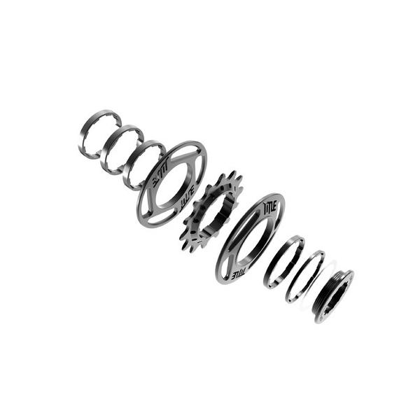 ■内容物・13tコグ（スチール）・ロックリング（7075-T6）・スチールワッシャー ・CNC加工ガイドプレート 2枚（6061-T6）・5mmスペーサー 3枚（6061-T6）・3.5mmスペーサー 1枚（6061-T6）・2mmスペーサ...