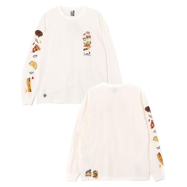 テーマはファストフード、見た目にも満腹感のあるロングスリーブTシャツ〈デザイン〉おいしそうなファストフードをふんだんに盛り込んだロングスリーブTシャツ。全体的にゆったりしたオーバーサイズシルエットで、袖口にはリブを配備。フロントには欲望のま...