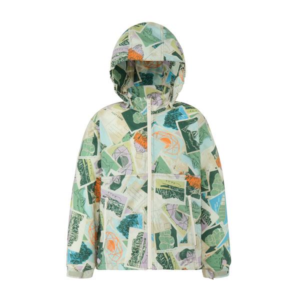 アウトドアから日常まで悪天候に対応できるシェルジャケット。THE NORTH FACE定番のウインドブレーカーのキッズモデル■特徴・1970年代風ポストカードのイラストを全体にあしらったノベルティカラー・フードはスナップボタンで取り外し可能...